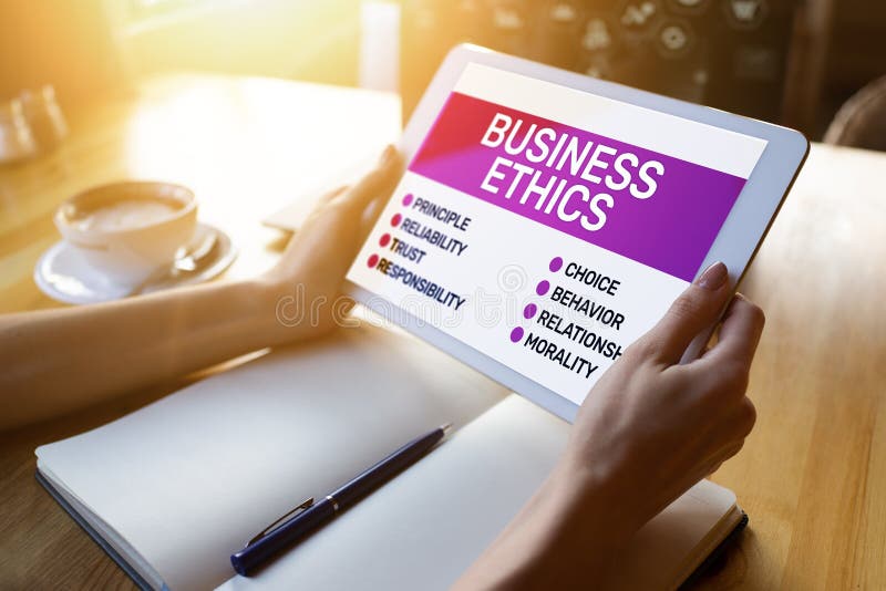 Business Ethics Concept on Device Screen. Business and Development ...