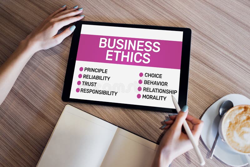 Business Ethics Concept on Device Screen. Business and Development ...