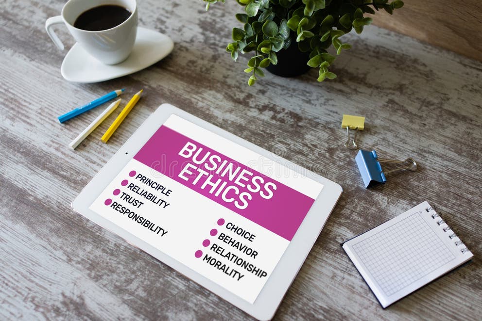 Business Ethics Concept on Device Screen. Business and Development ...