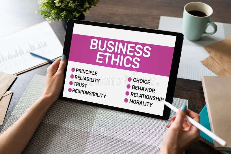 Business Ethics Concept on Device Screen. Business and Development ...