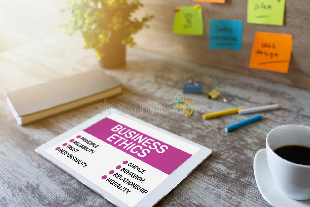 Business Ethics Concept on Device Screen. Business and Development ...