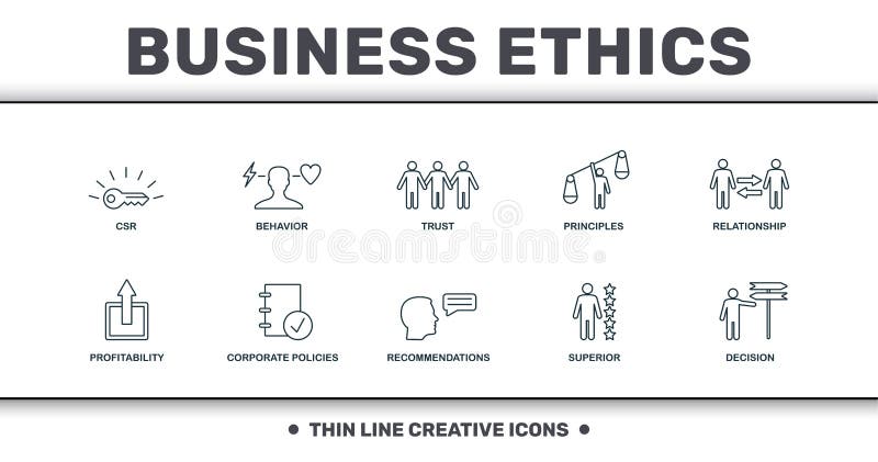 Business Ethics Icons Set Collection. Includes Creative Elements Such ...