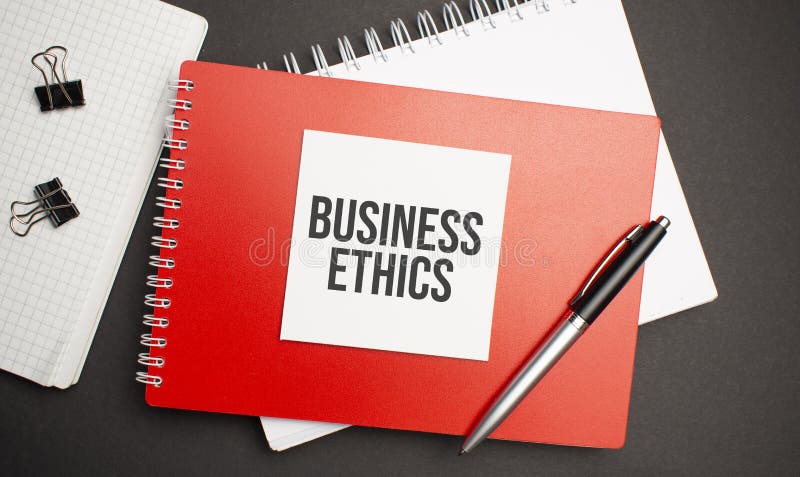 Business Ethics Sign on Sheet of Paper on the Red Notepad with Pen ...