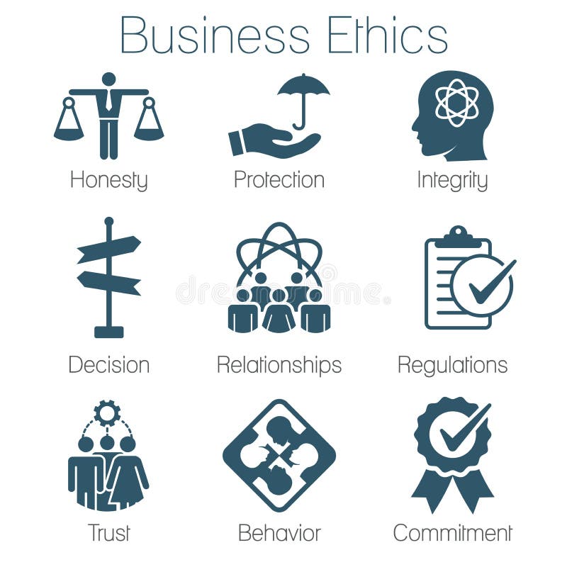 Business Ethics Icon Set Outline Stock Vector - Illustration of outline ...