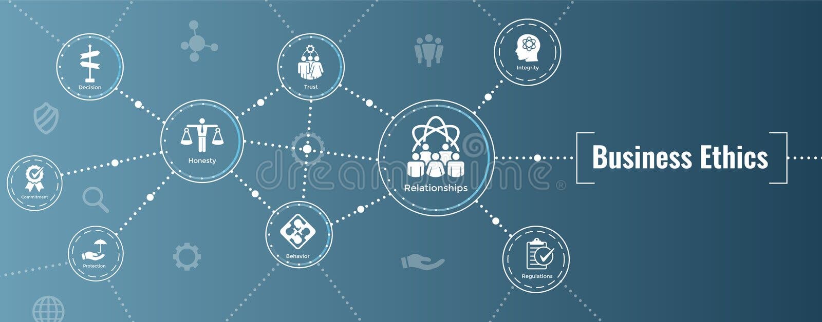 Business Ethics Solid Icon Set Stock Vector - Illustration of outline ...
