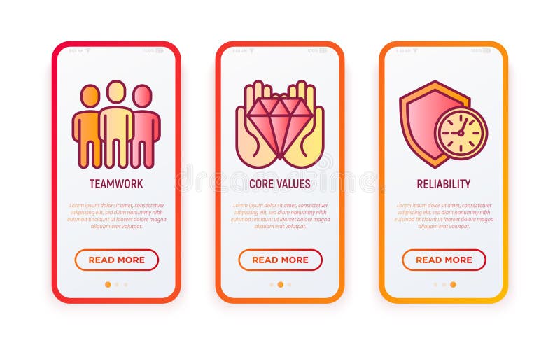 Business Ethics Thin Line Icons Set: Teamwork, Core Values, Reliability ...