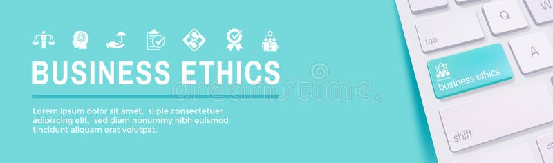 Business Ethics Web Banner Icon Set with Honesty, Integrity, Com Stock ...