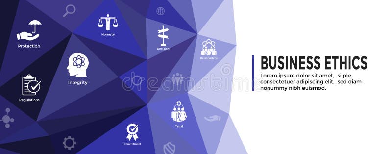 Business Ethics Web Banner and Icon Set with Honesty, Integrity ...