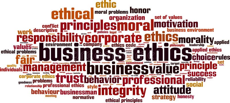 Ethics word cloud stock illustration. Illustration of honor - 10976855