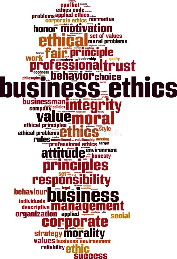 Ethics word cloud stock vector. Illustration of decision - 190893274