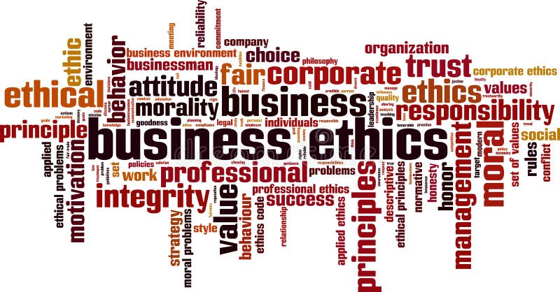 Business ethics word cloud stock vector. Illustration of organization ...
