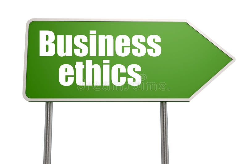 Business Ethics Word with Green Road Sign Stock Illustration ...