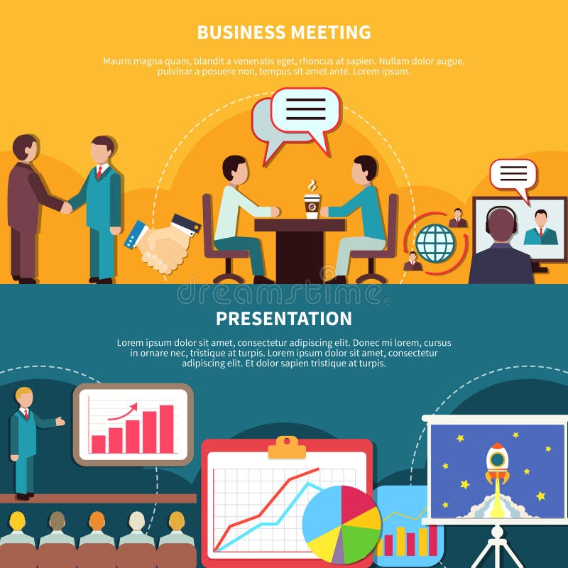 Business Events Banners Set Stock Vector - Illustration of global ...