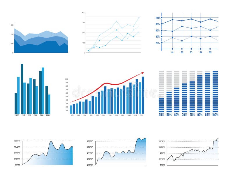 Business evolution graphs stock illustration. Illustration of diagram ...