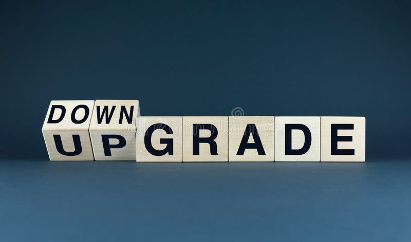 Business Evolution: Upgrade or Downgrade Stock Photo - Image of ...