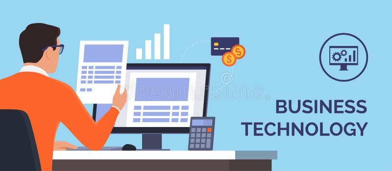 Business Executive Checking Digital Paperwork on His Computer Stock ...