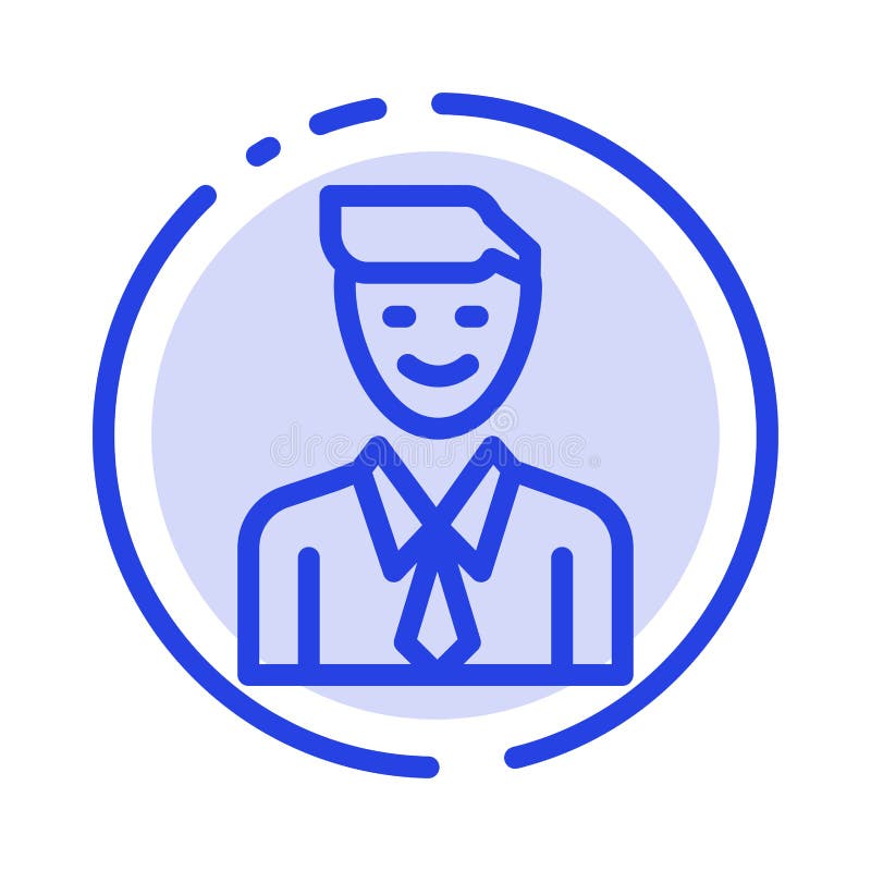 Business, Executive, Job, Man, Selection Blue Dotted Line Line Icon ...