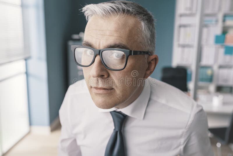 Business Executive Staring at Camera Stock Image - Image of adult ...