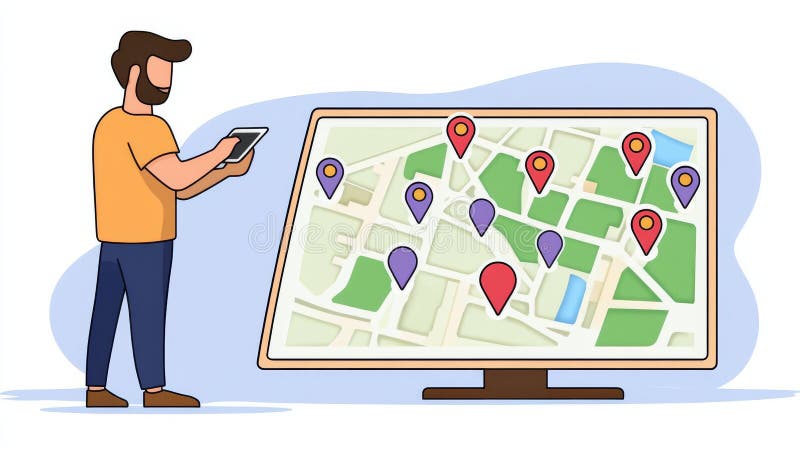 A Business Executive Touches an Icon on a Virtual Interface To Access ...