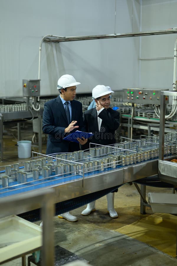 Business Executives Inspecting Food Production Line Inside a Modern Processing Plant Stock Photo ...
