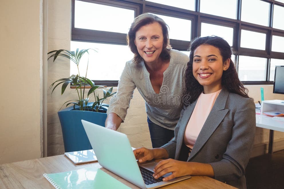 Business Executives Using Laptop Stock Image - Image of adult, happy ...