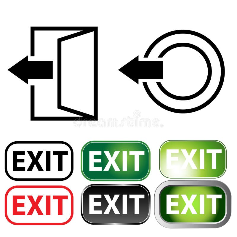 Exit Icon Vector Isolated on White Background, Exit Sign , Sign and ...