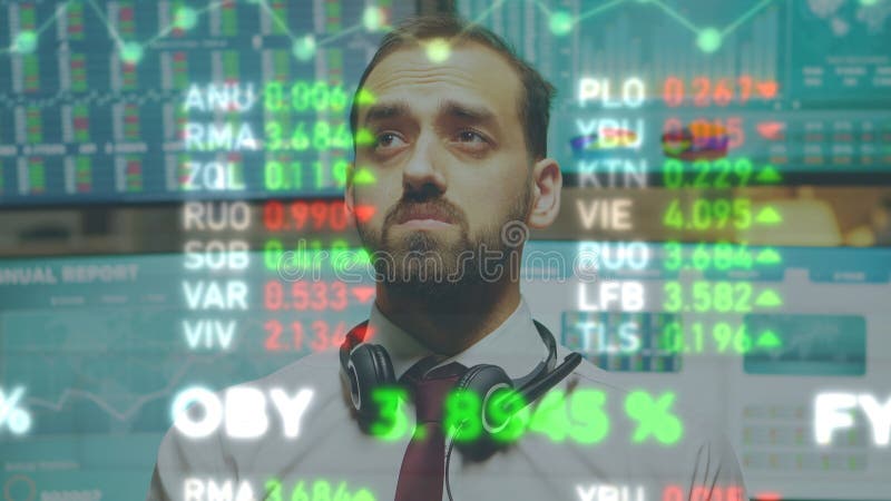Expert Analyzing Stock Market with AR Stock Image - Image of currency ...