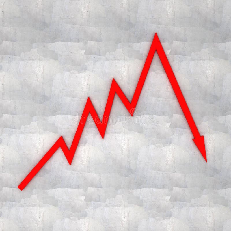Business Failure ( 3d Graph on Concrete Wall ) Stock Illustration ...