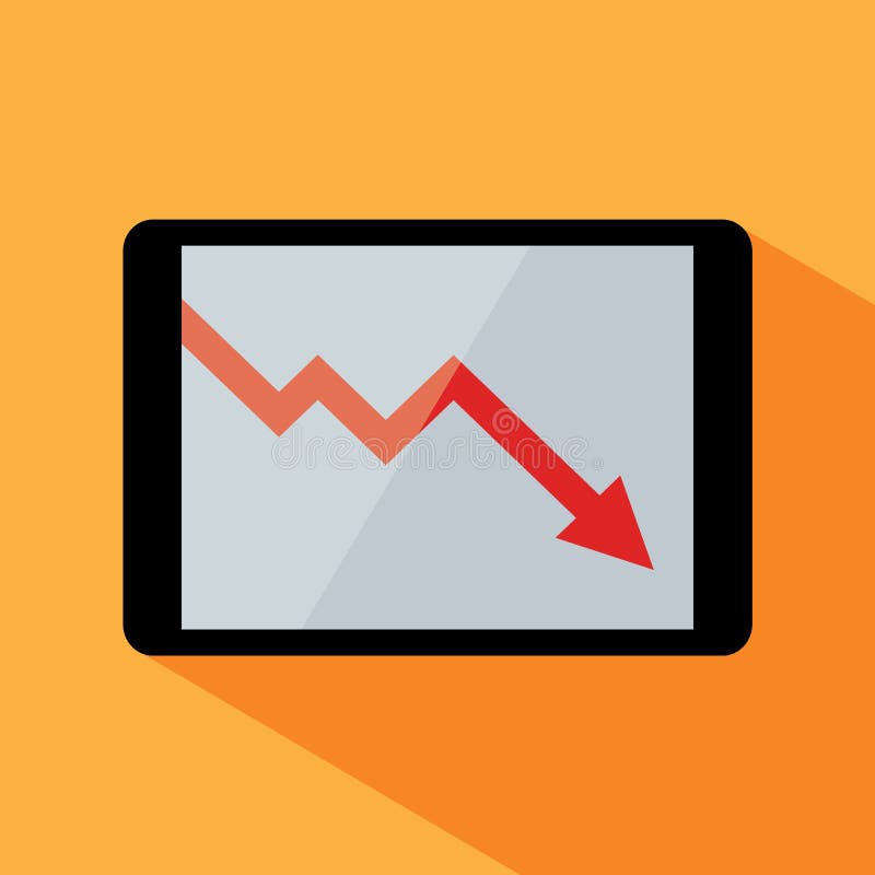 Business Failure Graph on Tablet Stock Vector - Illustration of ...