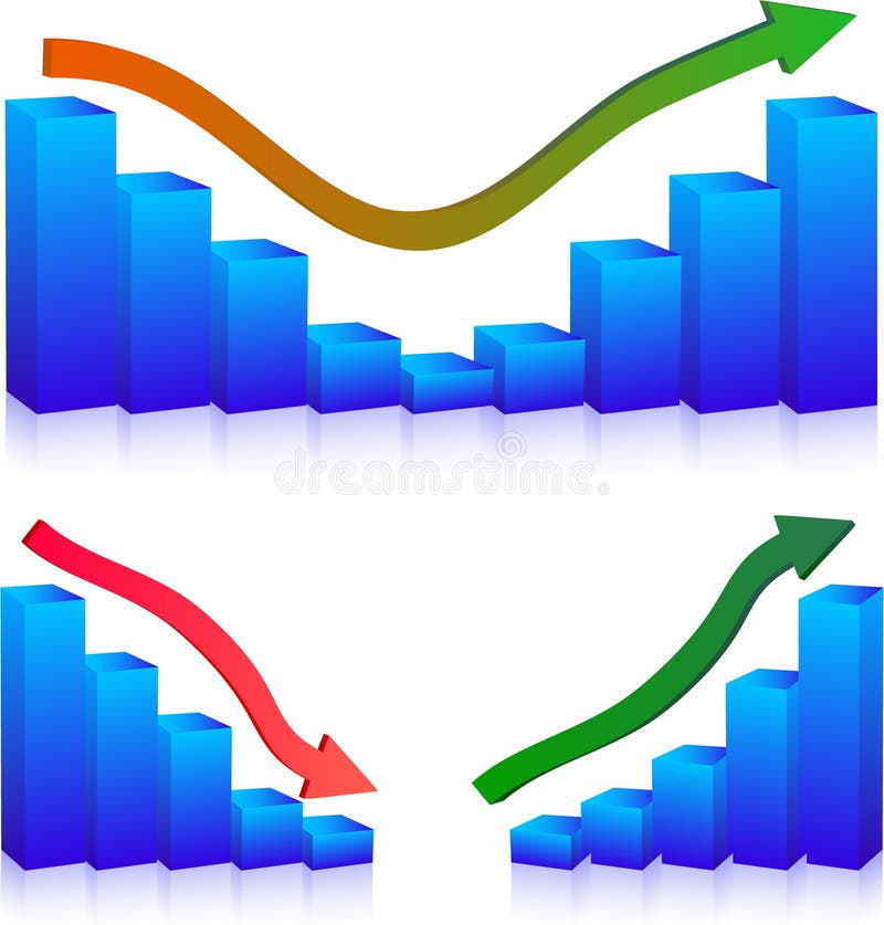 Business Failure and Growth Graphs Stock Vector - Illustration of loss ...