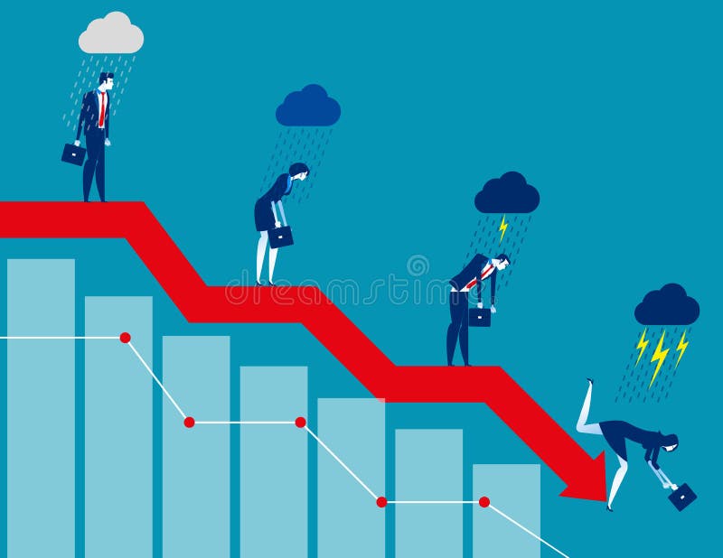Risk or Problem Concept. Unhappy Character Under Difficult Stock Vector ...
