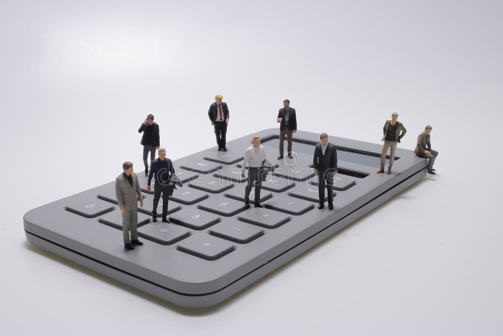 A Business Figurines Placed on Calculate, the Business Idea Stock Image ...