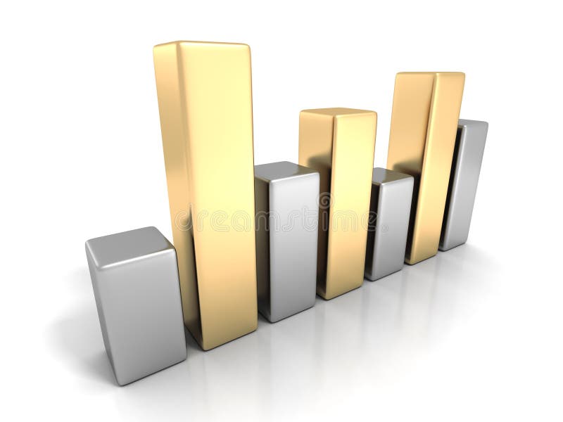 Business Finance Bar Chart Graph. Silver Golden Design Stock ...