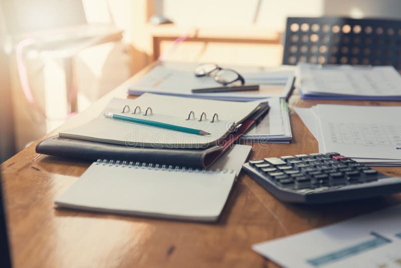 Business and Finance Concept of Office Working, Office Desk in Working ...