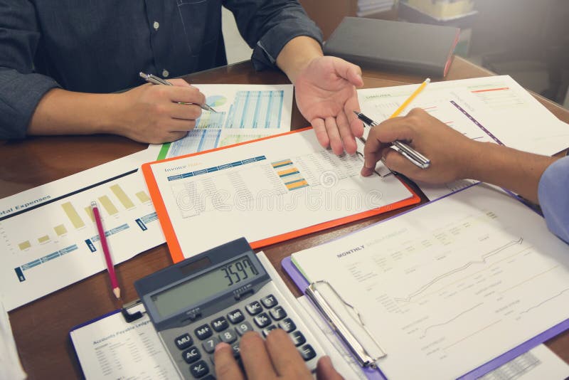 Business and Finance Concept of Office Working,Teamwork of Businessmen ...