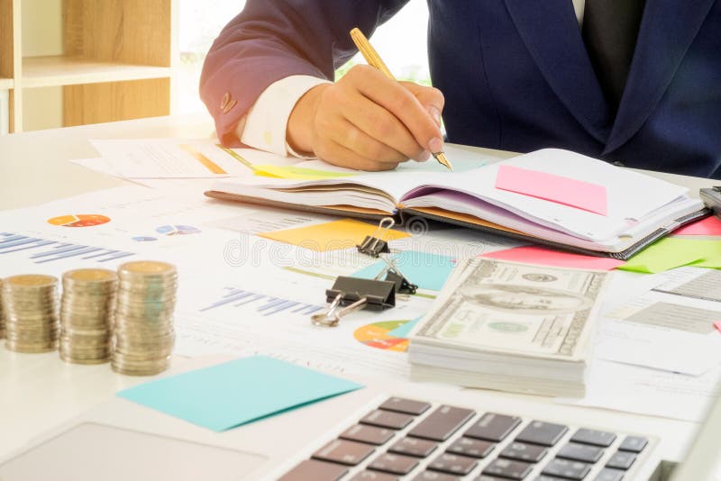 Business Finance Concept,Business People are Analyzing the Work Stock ...