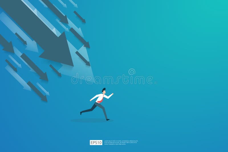 Concept Decrease Colum Chart with Fall Arrow Stock Vector - Illustration of analytics, economic ...