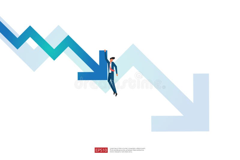 Concept Decrease Colum Chart with Fall Arrow Stock Vector - Illustration of analytics, economic ...