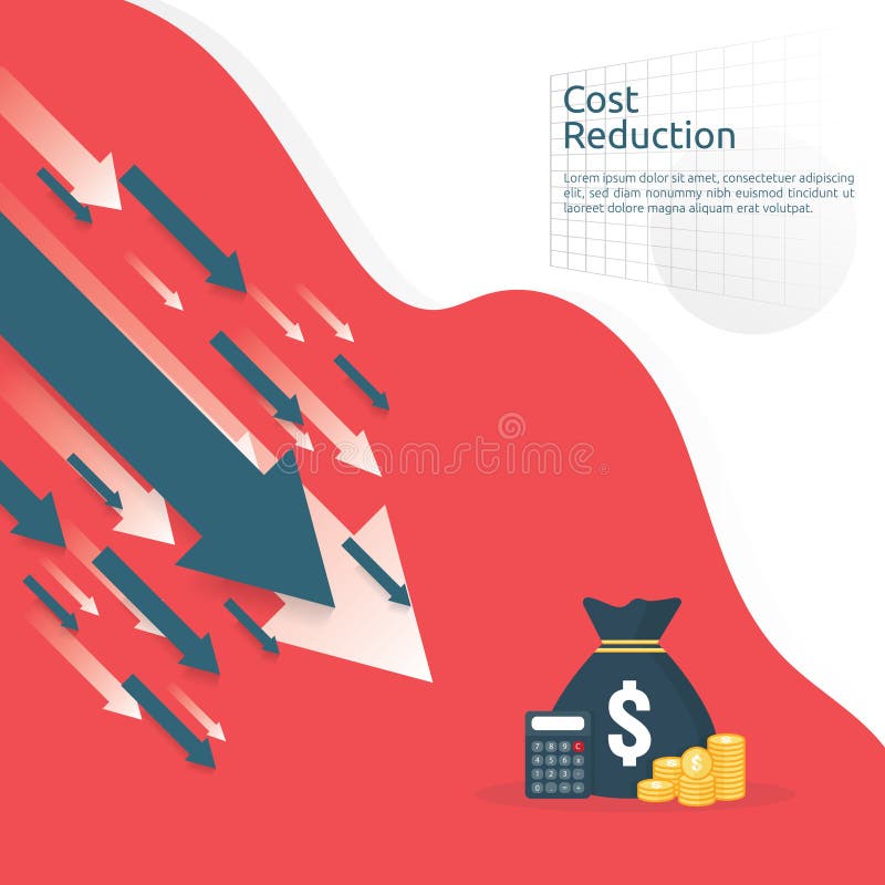Business Finance Crisis Concept. Money Fall Down with Arrow Decrease ...