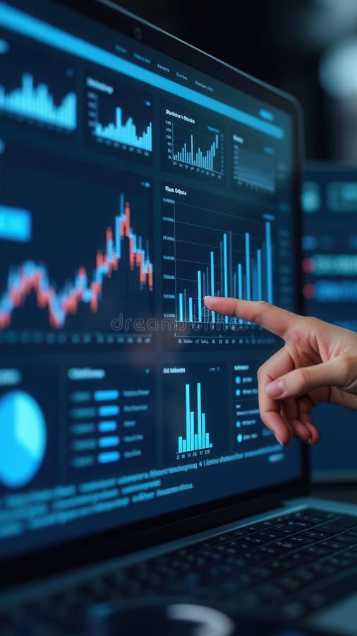 Business Finance Data Analytics Graph. Advisor Using KPI Dashboard on ...
