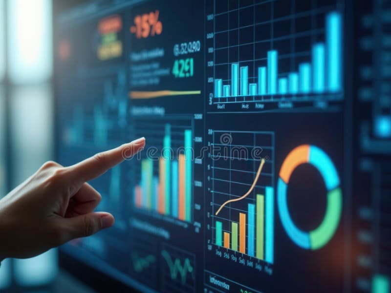 Business Finance Data Analytics Graph. Advisor Using KPI Dashboard on ...