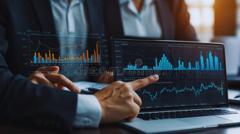 Business Finance Data Analytics Graph.Financial Management Technology ...