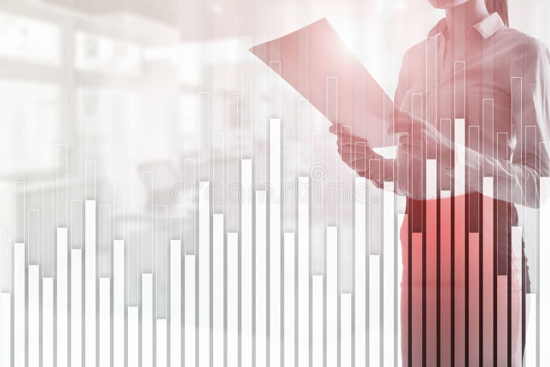 Business and Finance Graph on Office Background. Stock Illustration ...