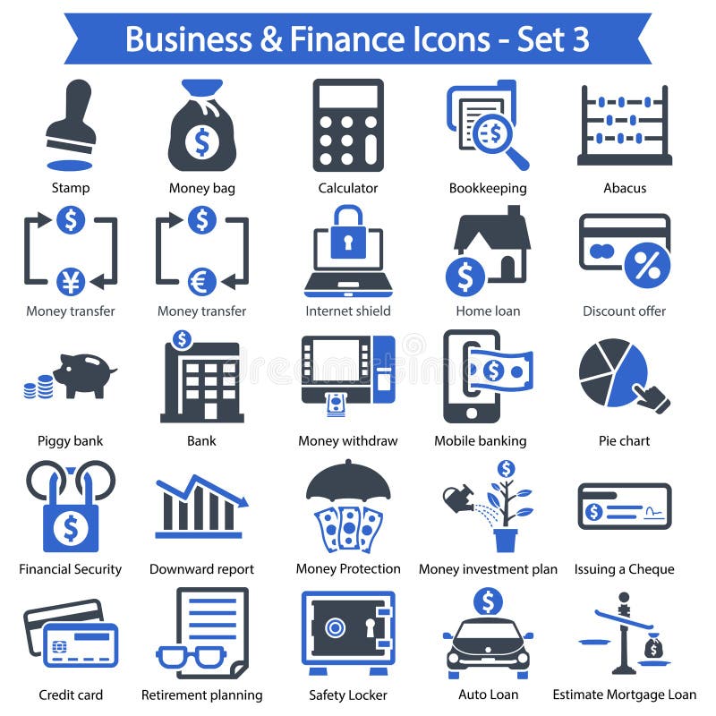 Business & Finance Icon Set - Blue Series Stock Vector - Illustration ...