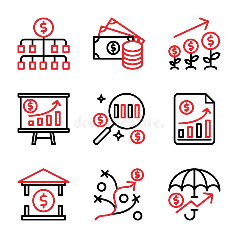 Business and Finance Icon Set Include Teamwork,money,tree,chart ...