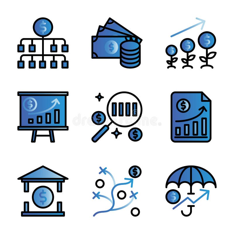 Chart and Analytic Icon Set Outline Include Analytic, Chart, Graph ...