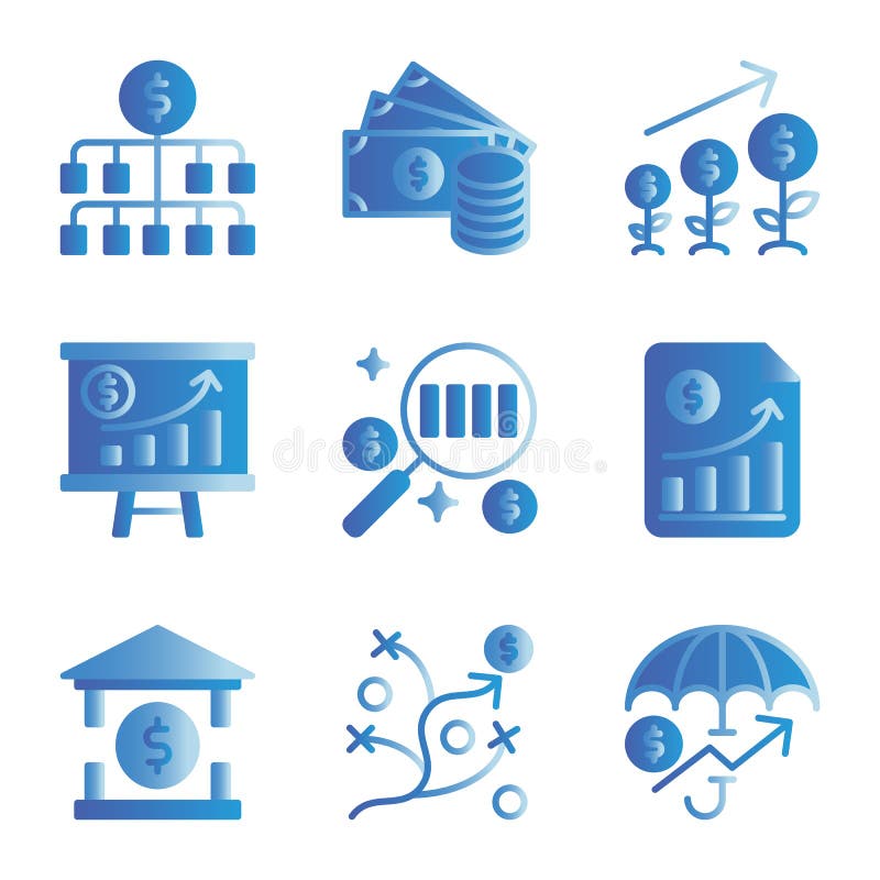 Business and Finance Icon Set Include Teamwork,money,tree,chart ...