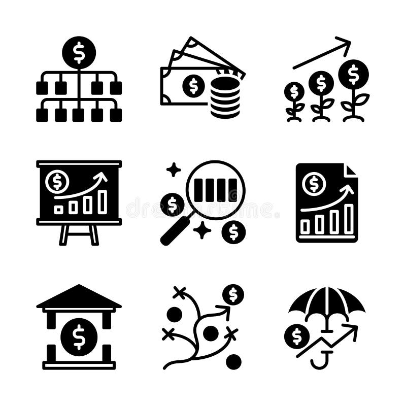 Business and Finance Icon Set Include Teamwork,money,tree,chart ...