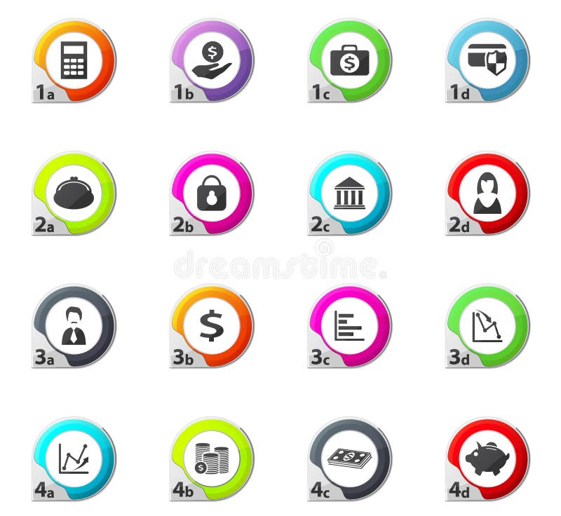Business and Finance Icons Set Stock Illustration - Illustration of ...