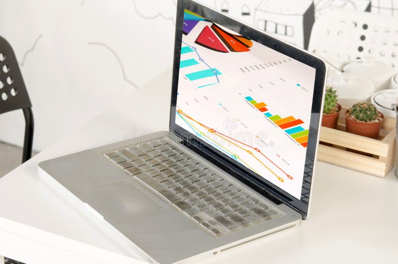 Business finance laptop stock photo. Image of tablet - 58956696